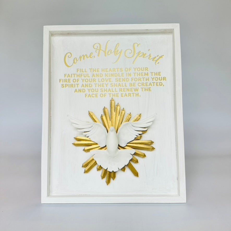 Come Holy Spirit Prayer with Radiant Dove Framed Artwork – Be Still ...