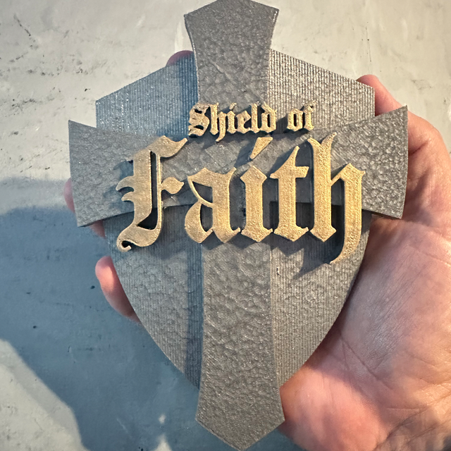 Shield of Faith with Verse Rosary Wall Holder – Be Still Prayer Space