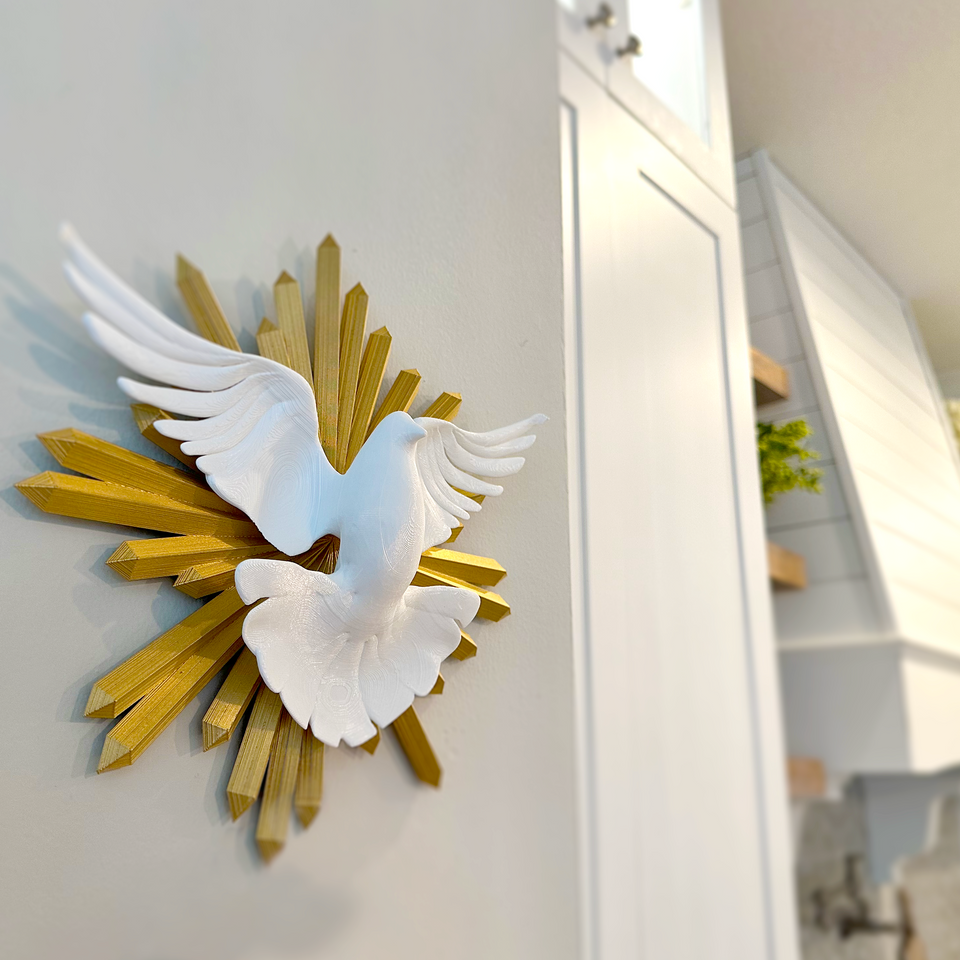 Radiant Dove Wall Decor – Be Still Prayer Space